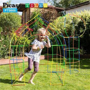 Toys | 60pc Construction Toy Straw Building Set Interlocking Building ...